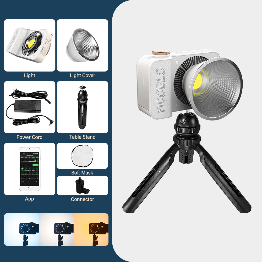 Cob video light led fill lights 60watt camera accessories with softbox ...